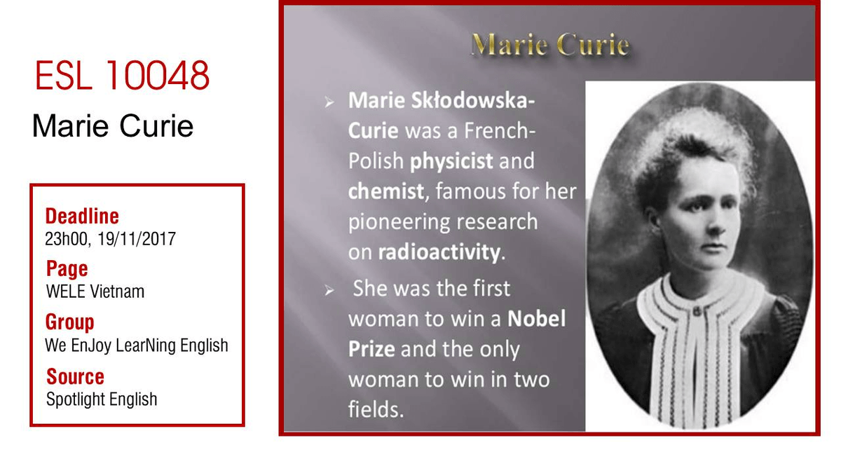 Marie Curie - ESL 10048