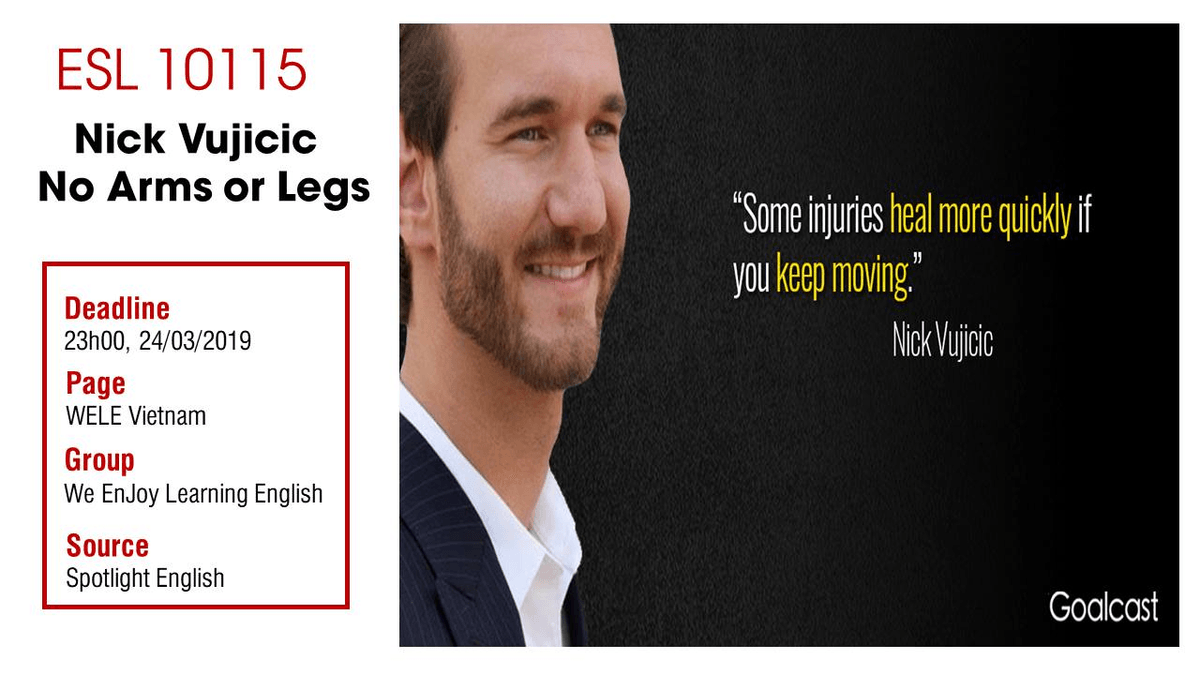 Nick Vujicic No Arms Or Legs Esl 10115