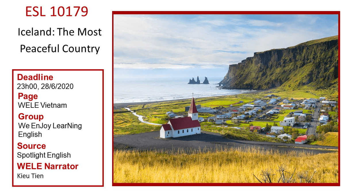 Iceland: The Most Peaceful Country - ESL 10179
