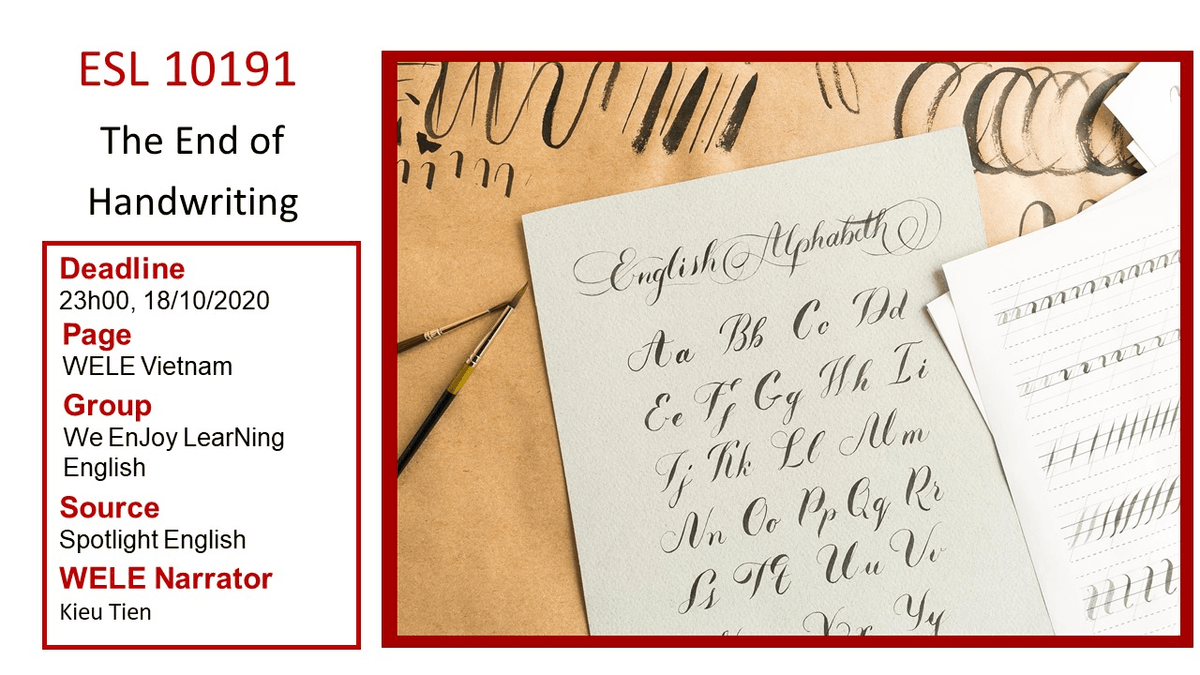 The End of Hand Writing - ESL 10191